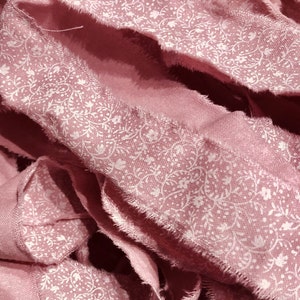 Vintage Hand Torn Calico Fabric Ribbon Strips for Snippets, Junk ...