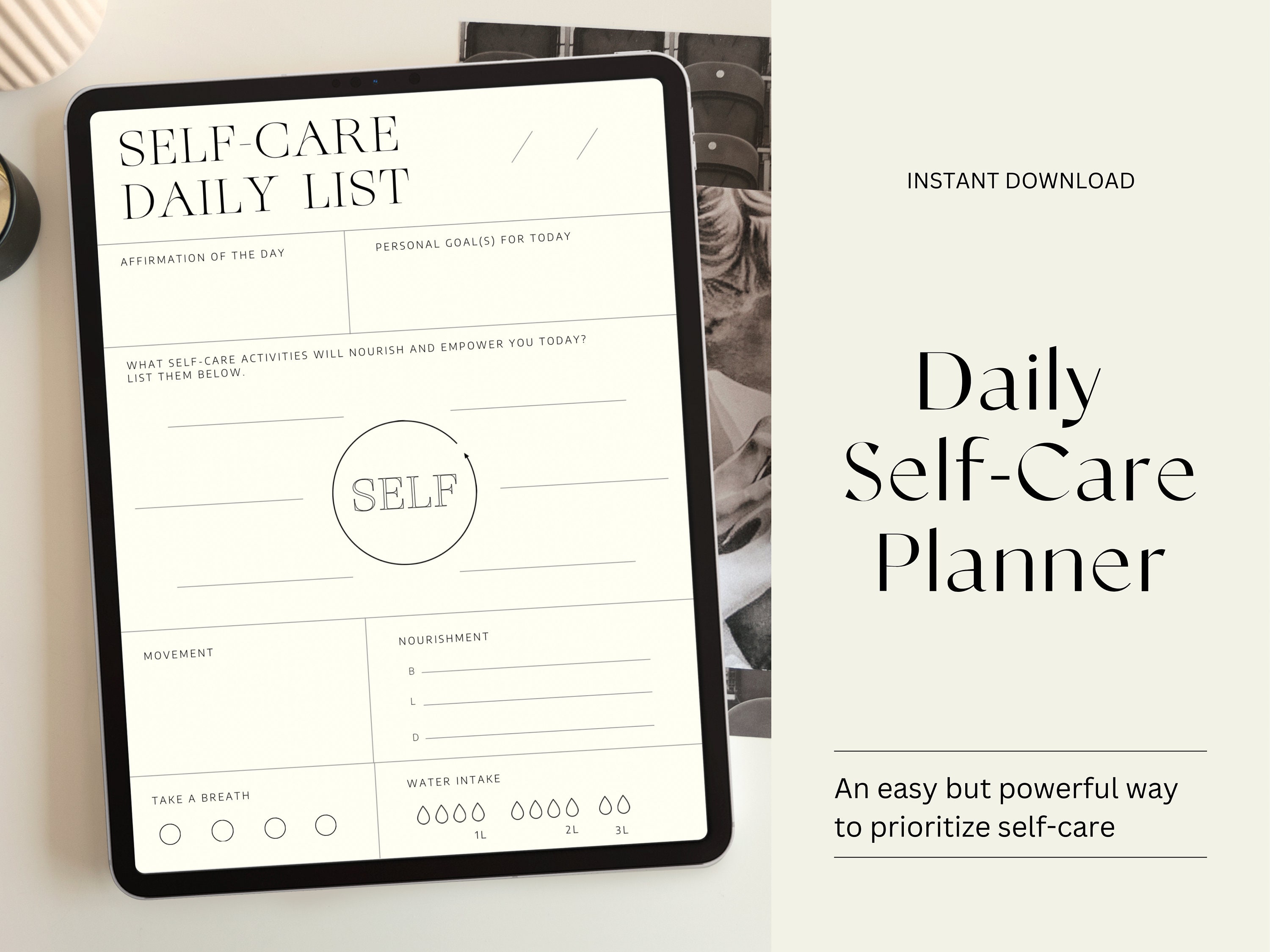 Self-care Daily Planner Printable Daily Planner Page - Etsy