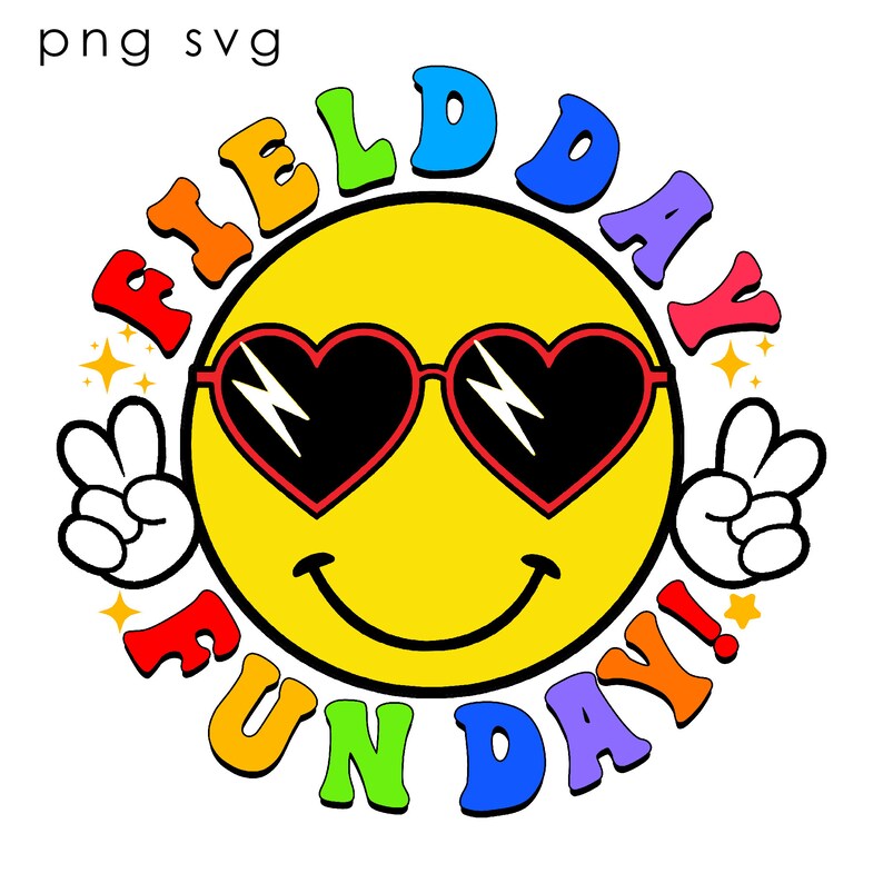 Field Day Fun Day Svg, Field Day Svg, Retro School Game Day, Smiley ...