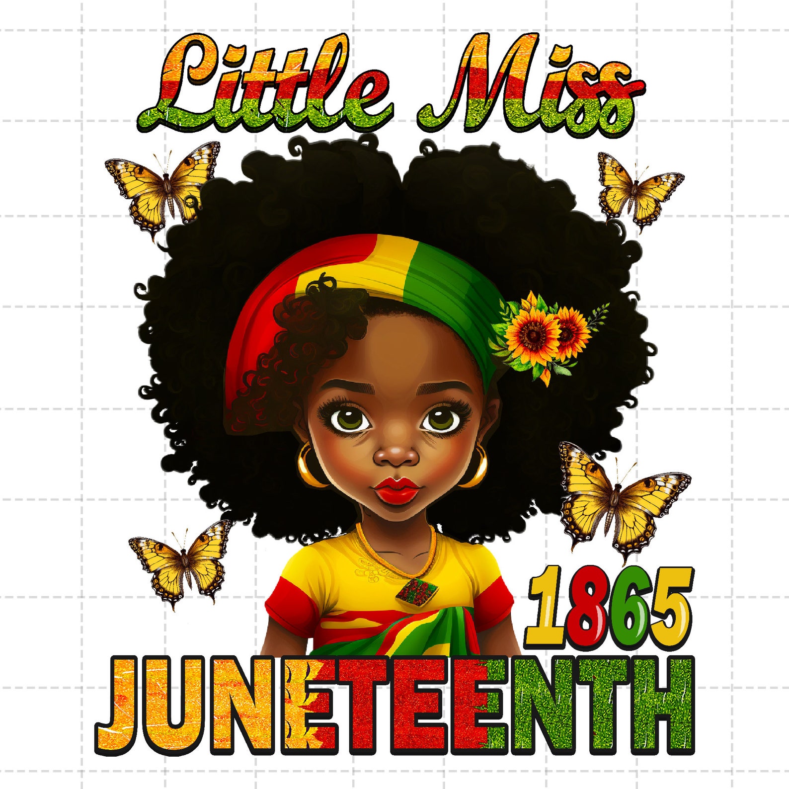 Little Miss Juneteenth Girl: Black History Month Afro Puffs (SVG PNG ...