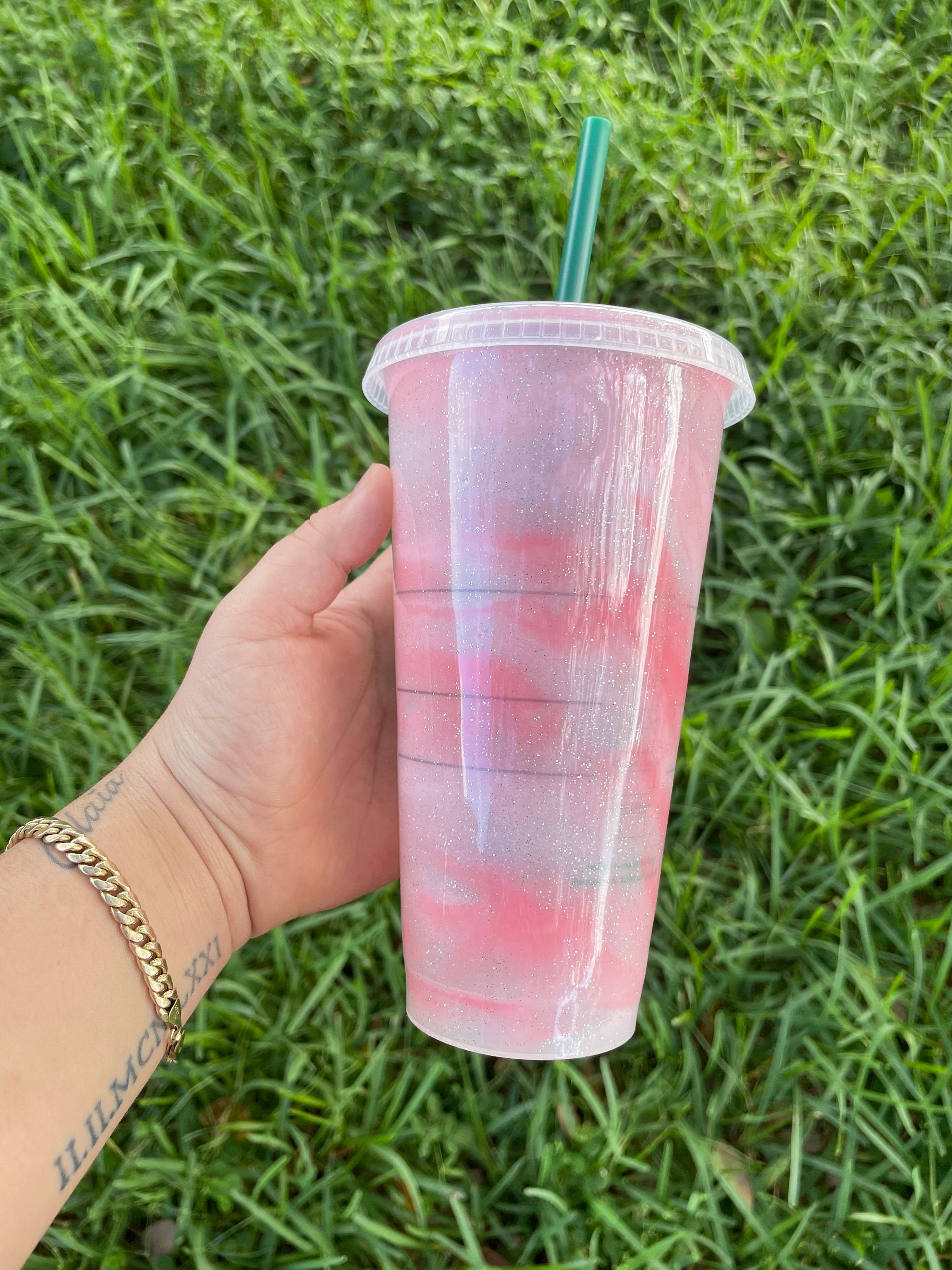 Custom Rainbow Marble Cup Marble Starbucks Cup Reusable Rainbow Marble ...