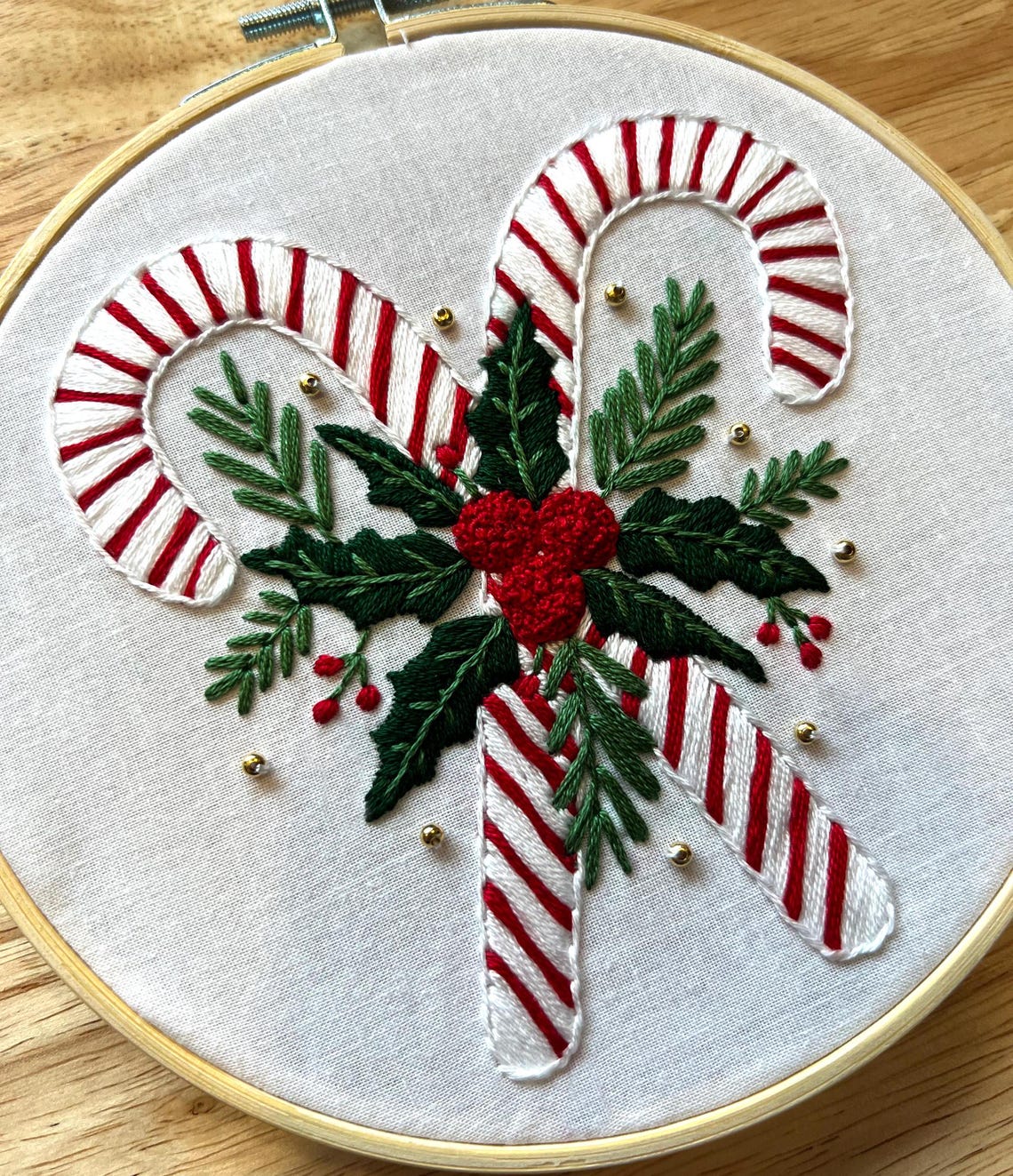 Candy Canes Embroidery Kit: Holiday DIY Craft Set - Etsy