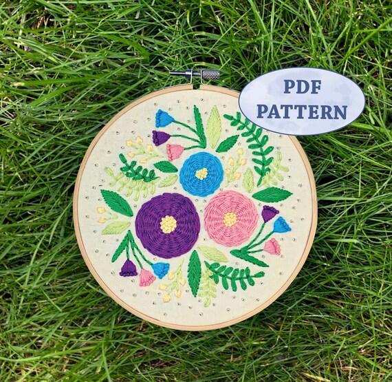Color Me Spring Embroidery PDF Pattern Downloadable Pattern - Etsy