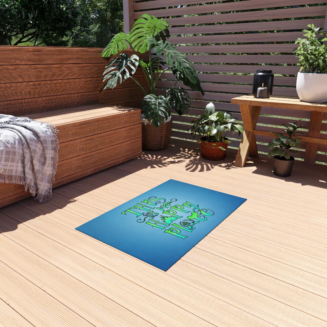 Outdoor Rug - Disney World Happy Place Mat, Mickey Mouse Landscape ...