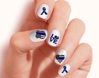 Police Nail Decals - Etsy
