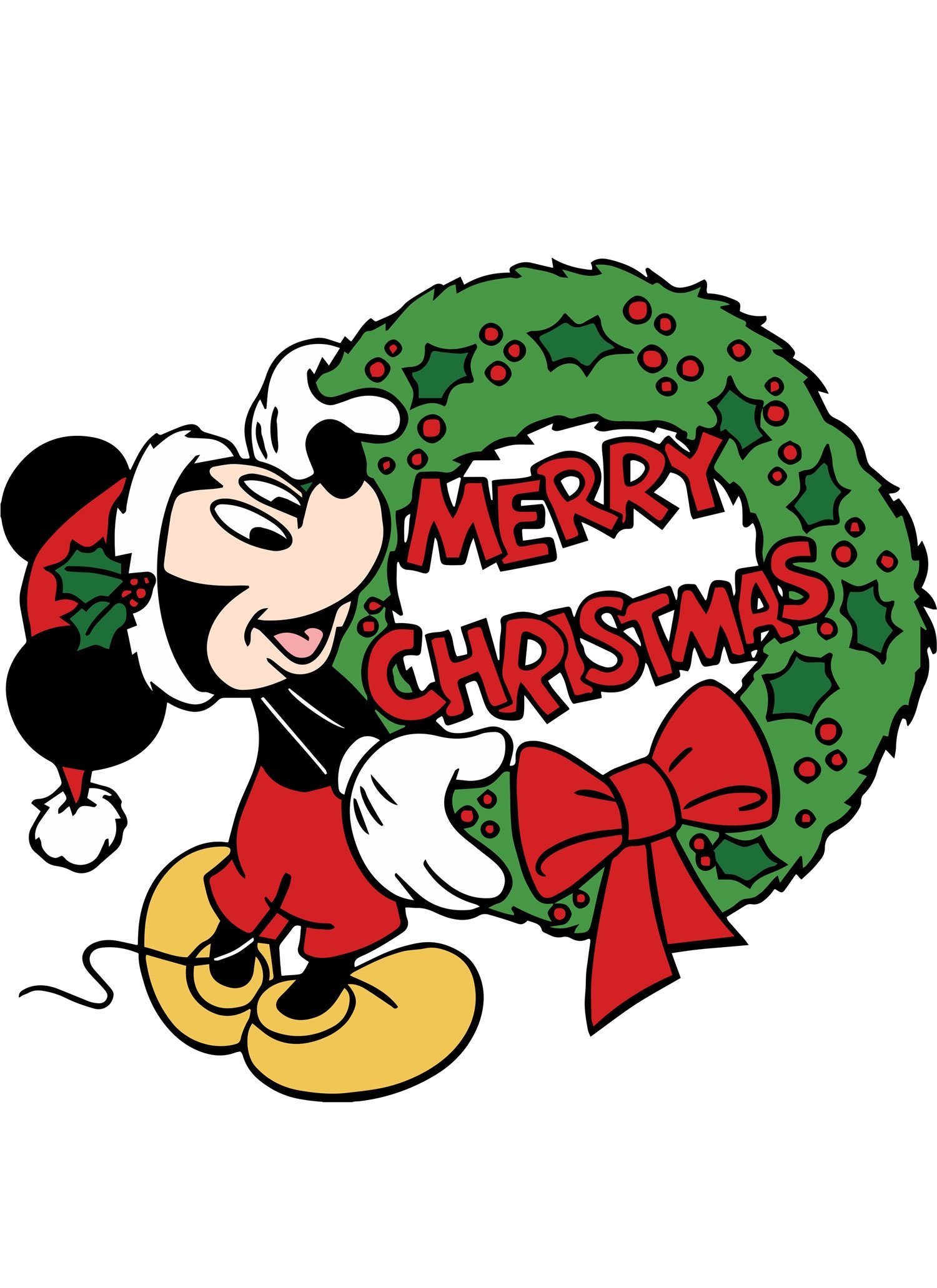 Navidad Mickey Mouse Santa Static Cling Decoración para - Etsy España