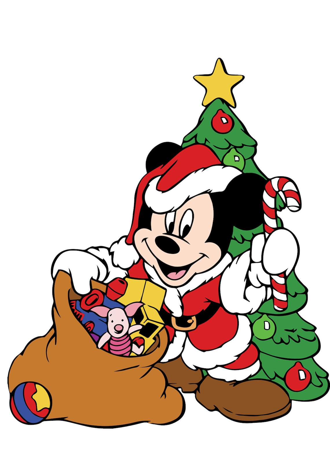Navidad Mickey Mouse Santa Static Cling Decoración para - Etsy España