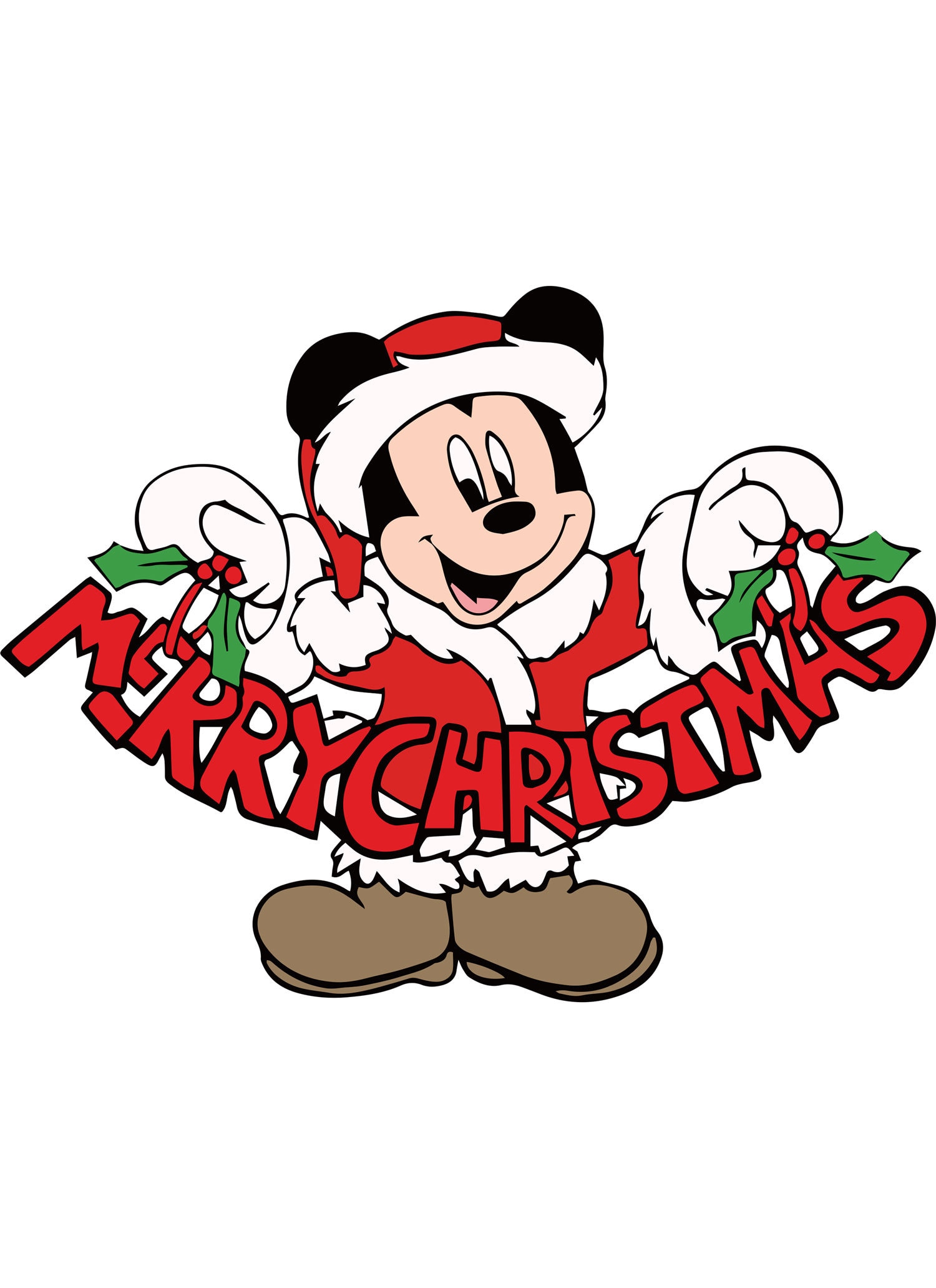 Navidad Mickey Mouse Santa Static Cling Decoración para ventanas ...