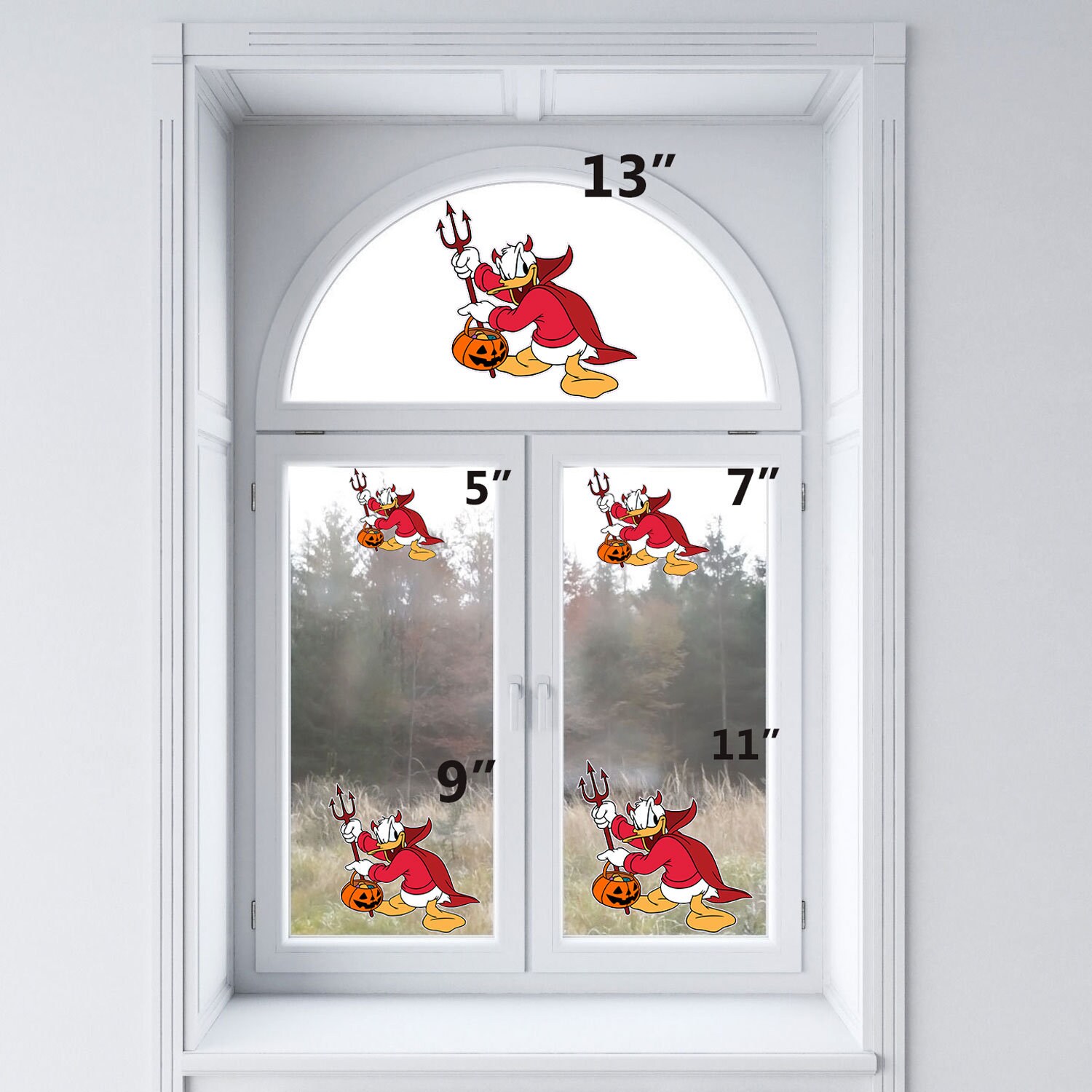 Halloween Donald Duck Devil Static Cling Decoration for Windows ...