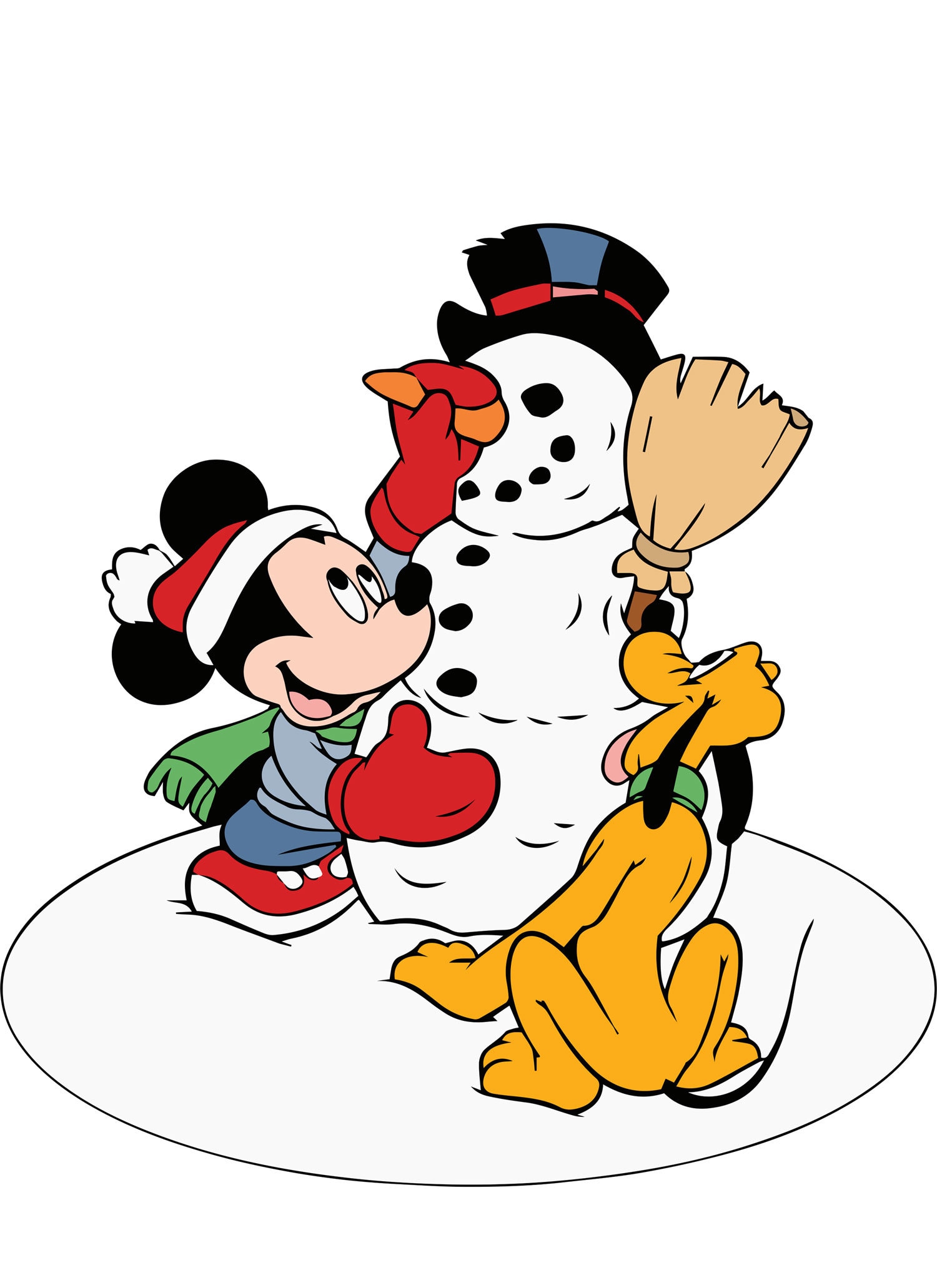 Christmas Mickey and Minnie making Snowman Static Cling - Etsy.de
