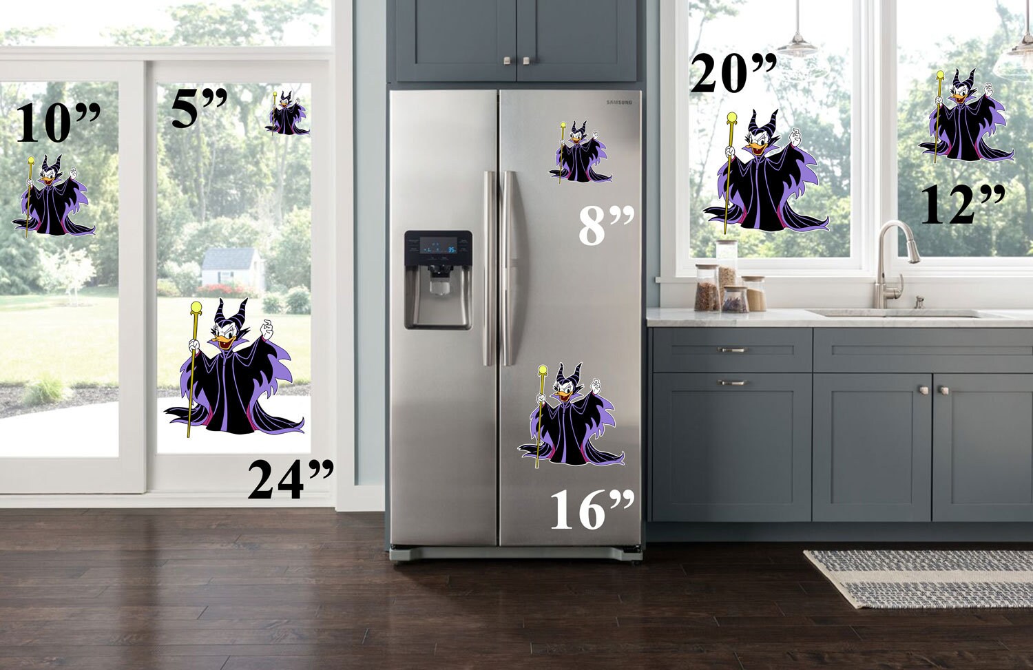 Halloween Daisy Duck Dressed as Maleficent Static Cling - Etsy UK