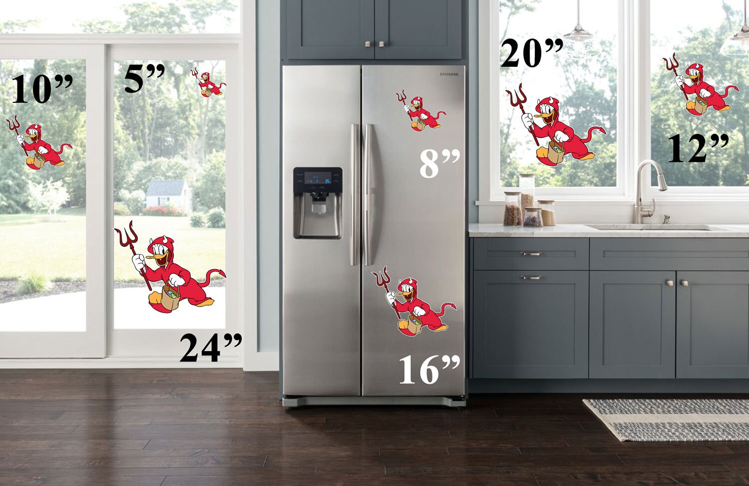 Halloween Donald Duck Devil Static Cling Decoration for - Etsy UK