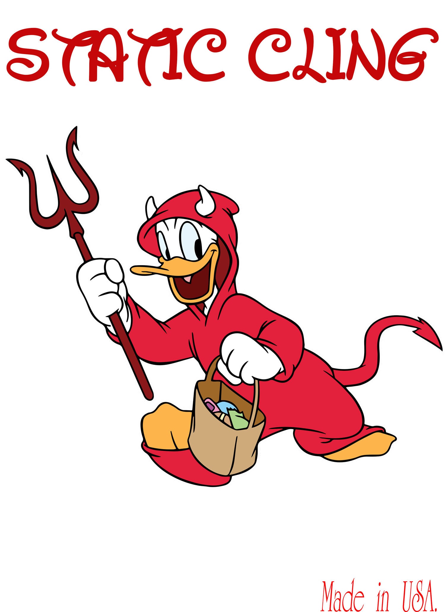 Halloween Donald Duck Devil Static Cling Decoration for - Etsy UK