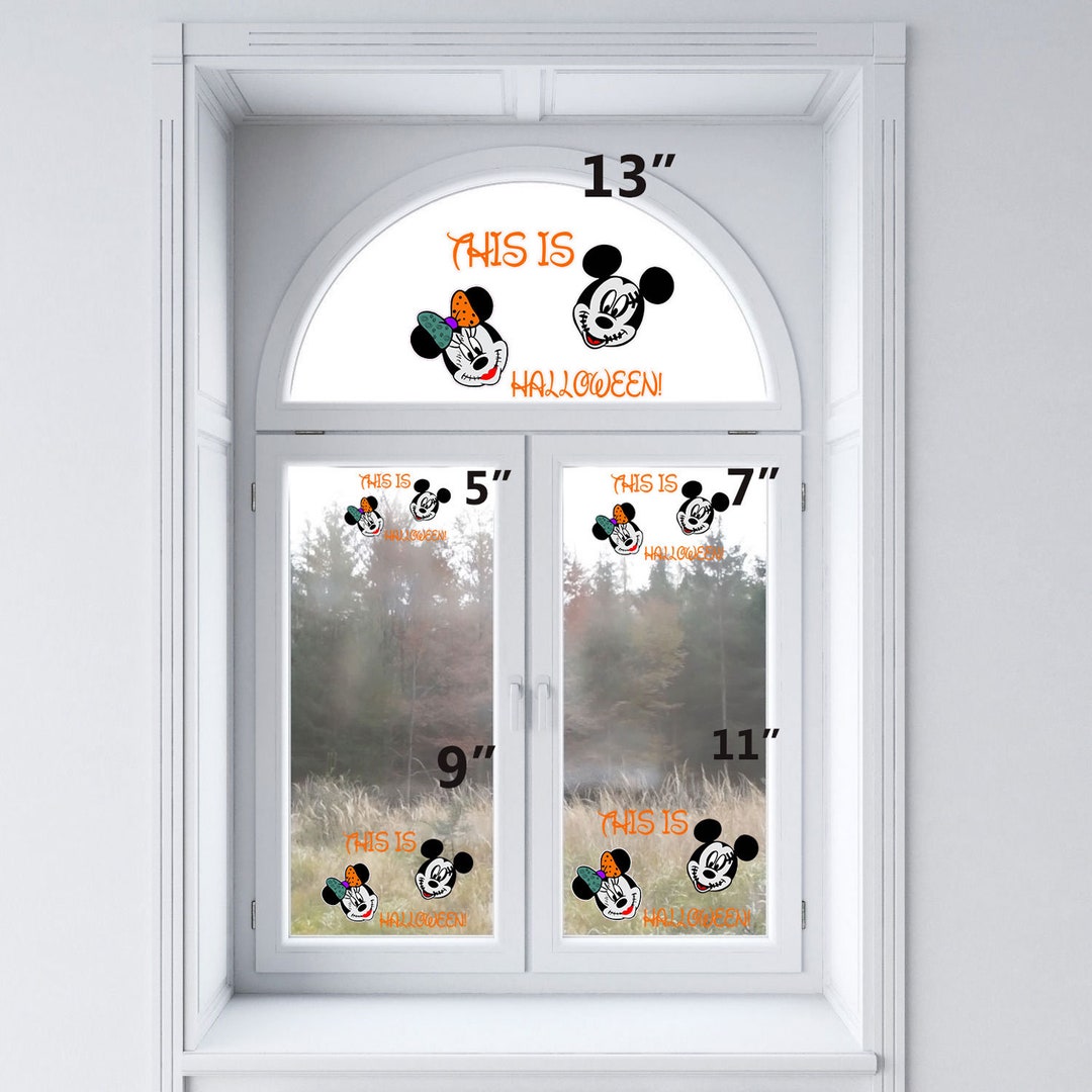 Halloween Mickey Jack and Minnie Sally Static Cling Decoration for ...