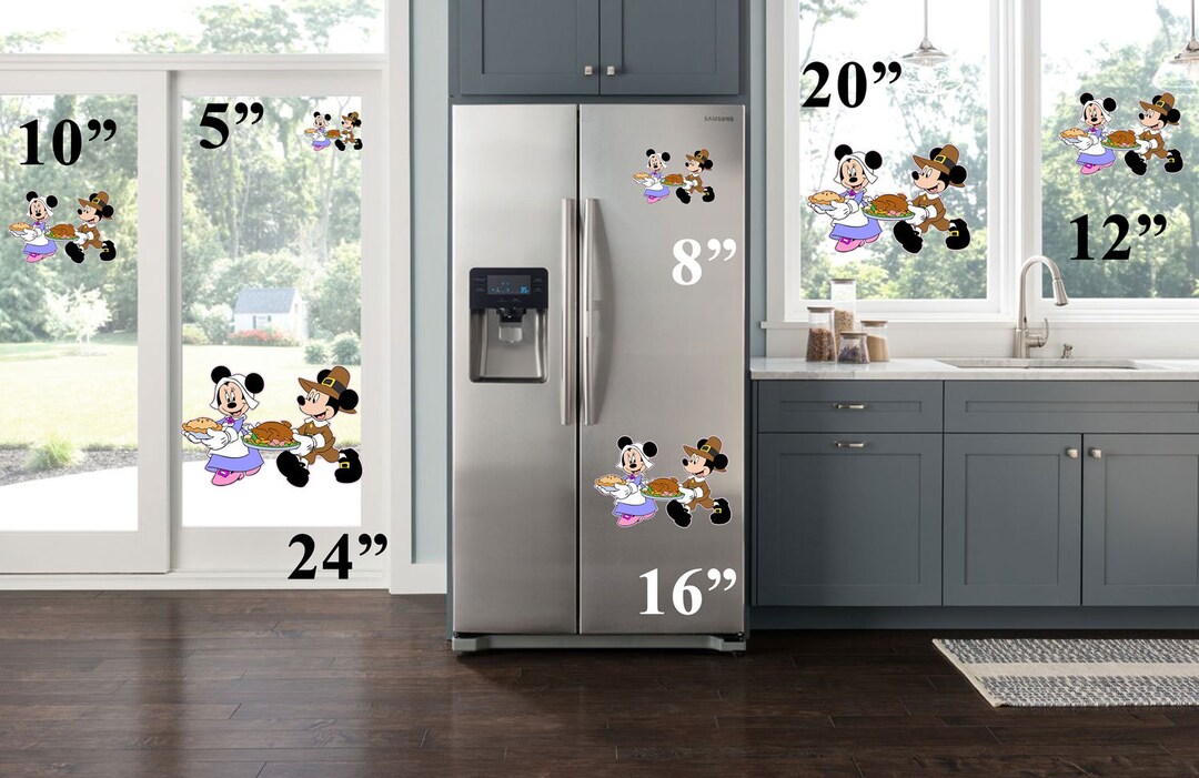 Thanksgiving Mickey and Minnie Static Cling Decoration V2 for - Etsy
