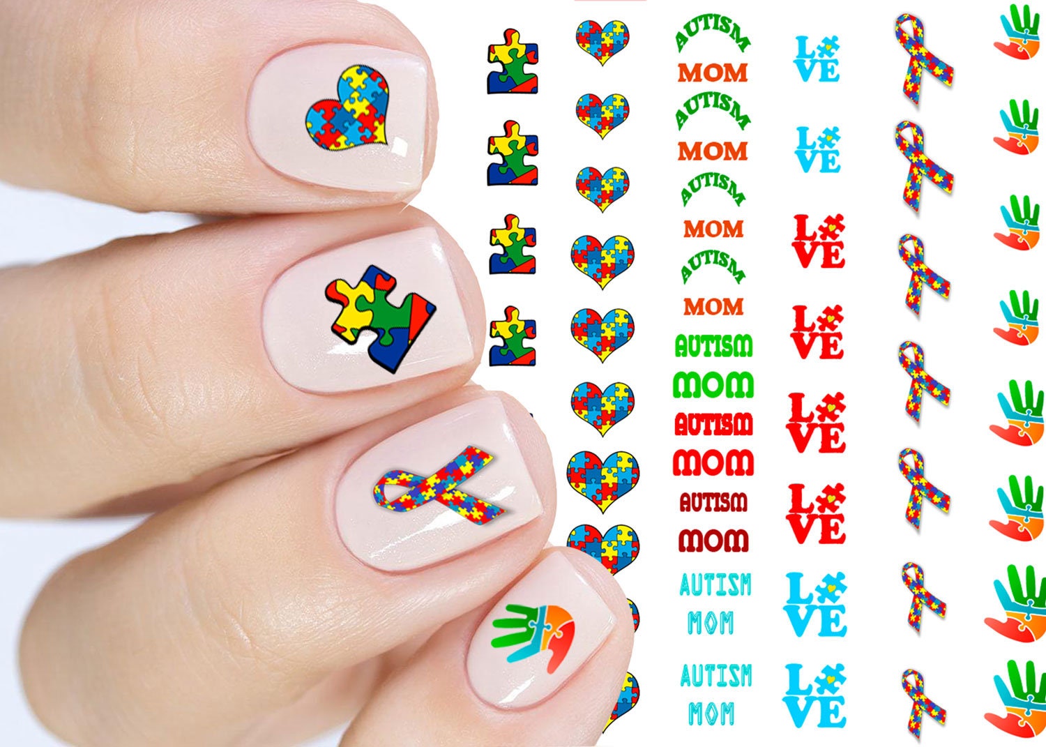 Autism Mom Nails Decals Clear Vinyl. Peel and Stick - Etsy