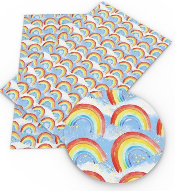 Rainbow Faux Leather Sheet Vegan Leather Rainbow Bow - Etsy