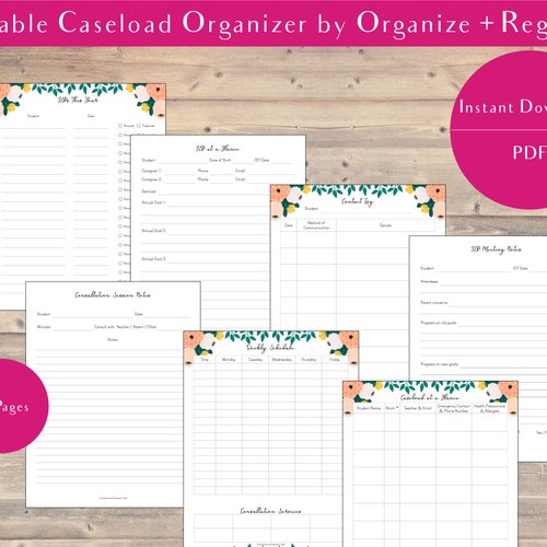 OT Caseload Planner Printable Occupational Therapy Printable | Etsy