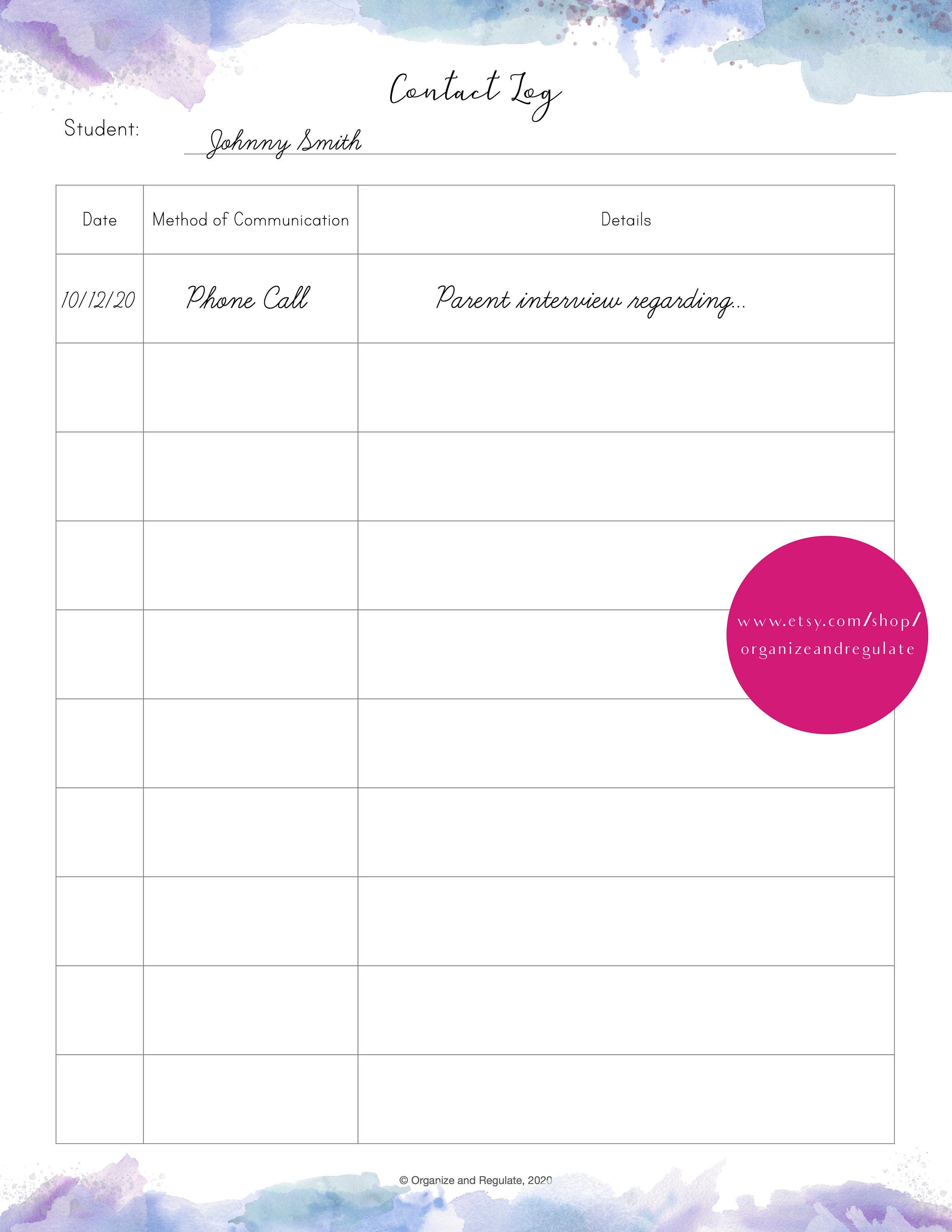 OT Caseload Planner Printable, Occupational Therapy Organizer, OT ...