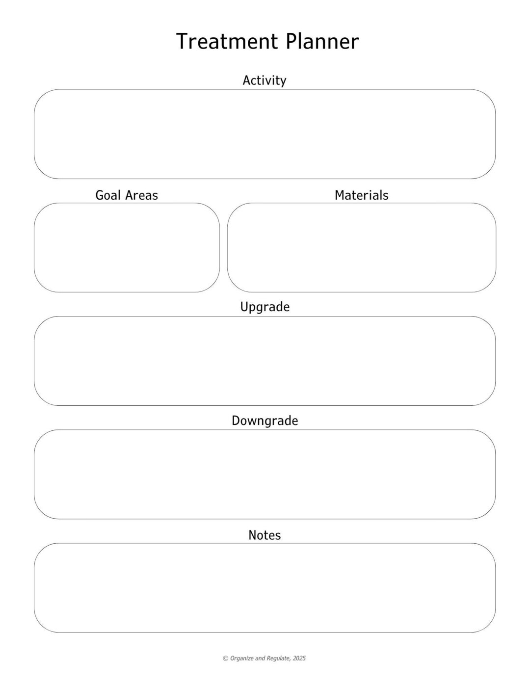 School OT Treatment Planner, Printable, Occupational Therapy - Etsy