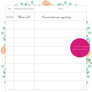 OT Caseload Planner Printable, Occupational Therapy Organizer, OT ...