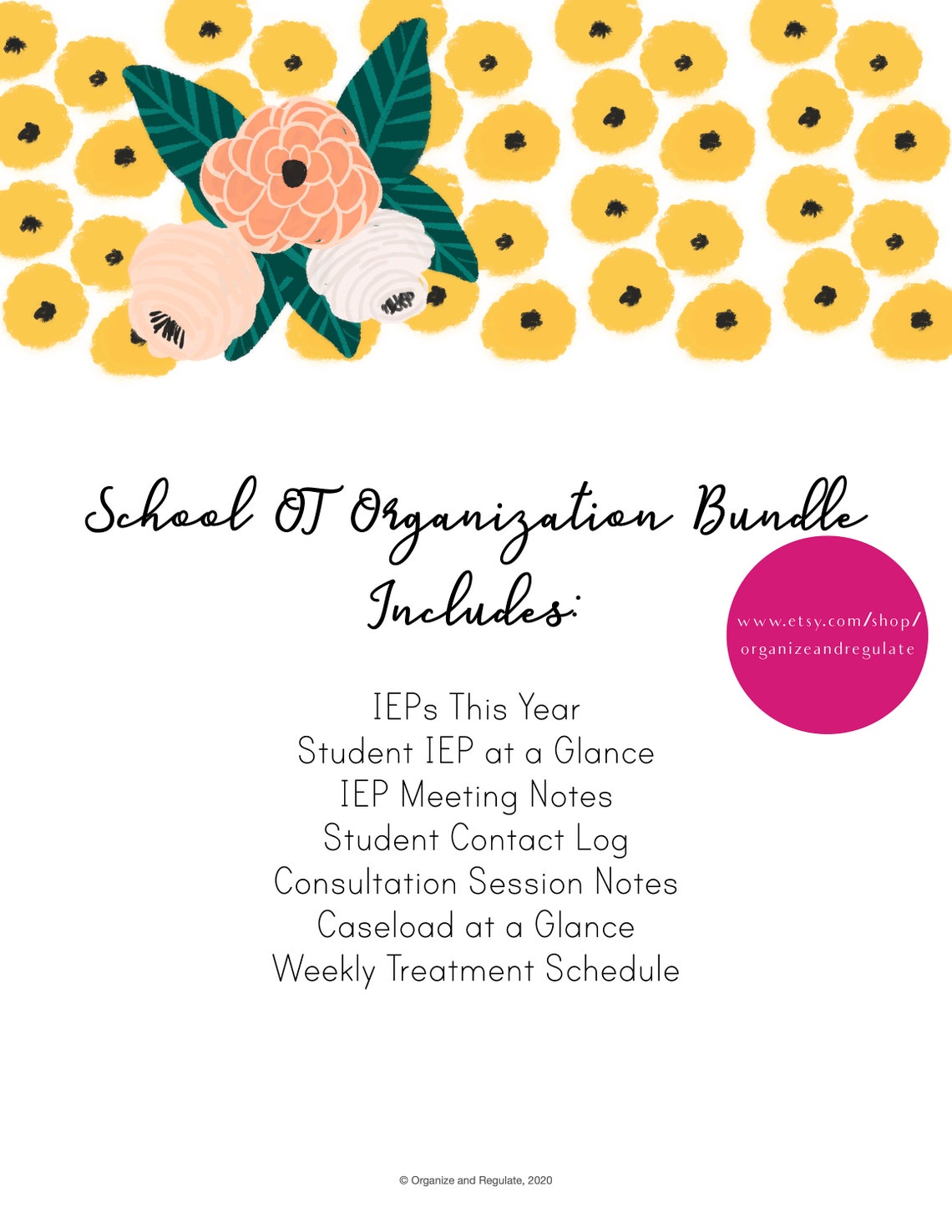 OT Caseload Planner Printable Occupational Therapy Printable | Etsy