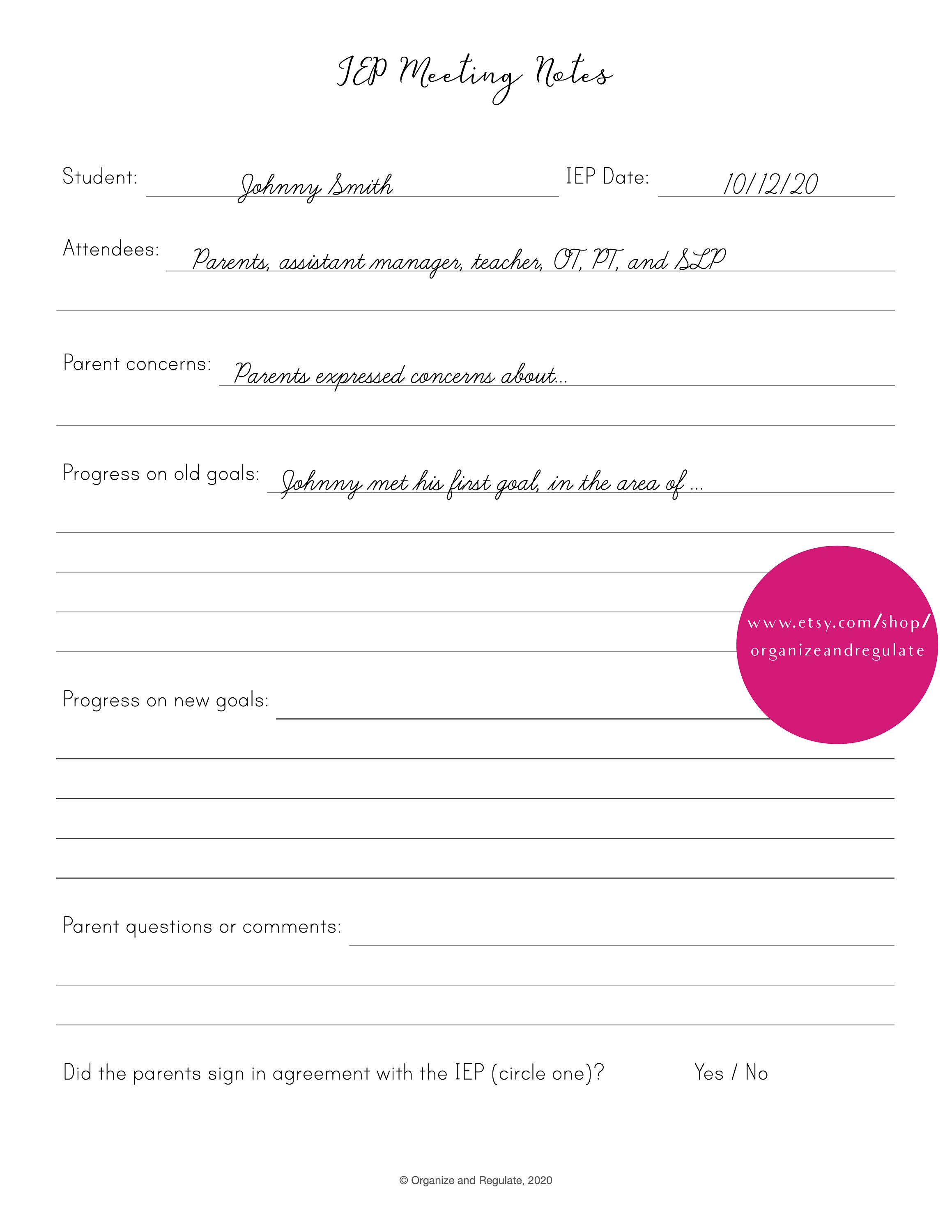 OT Caseload Planner Printable, Occupational Therapy Organizer (digital ...