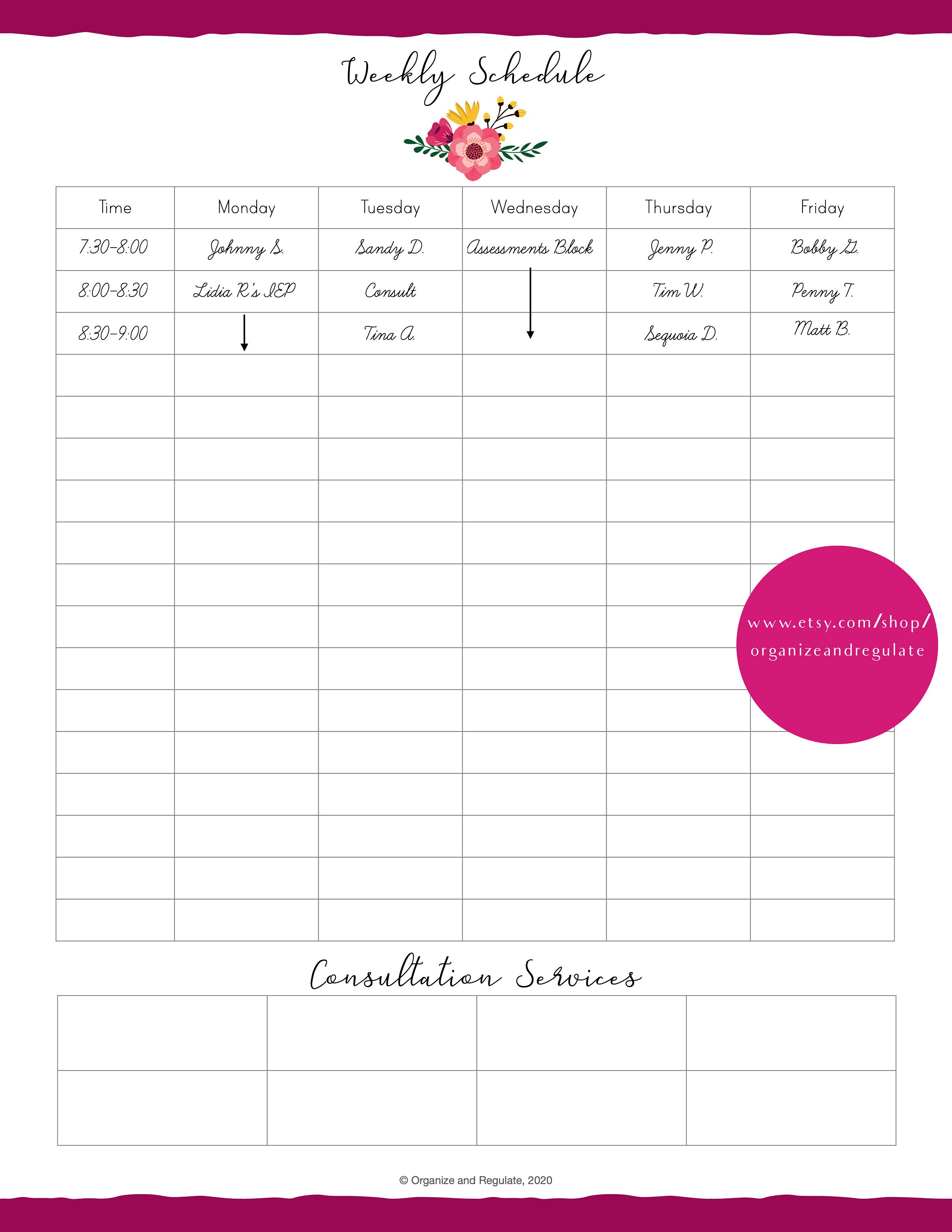 Occupational Therapy Caseload Planner Printable, OT Organizer, OT ...