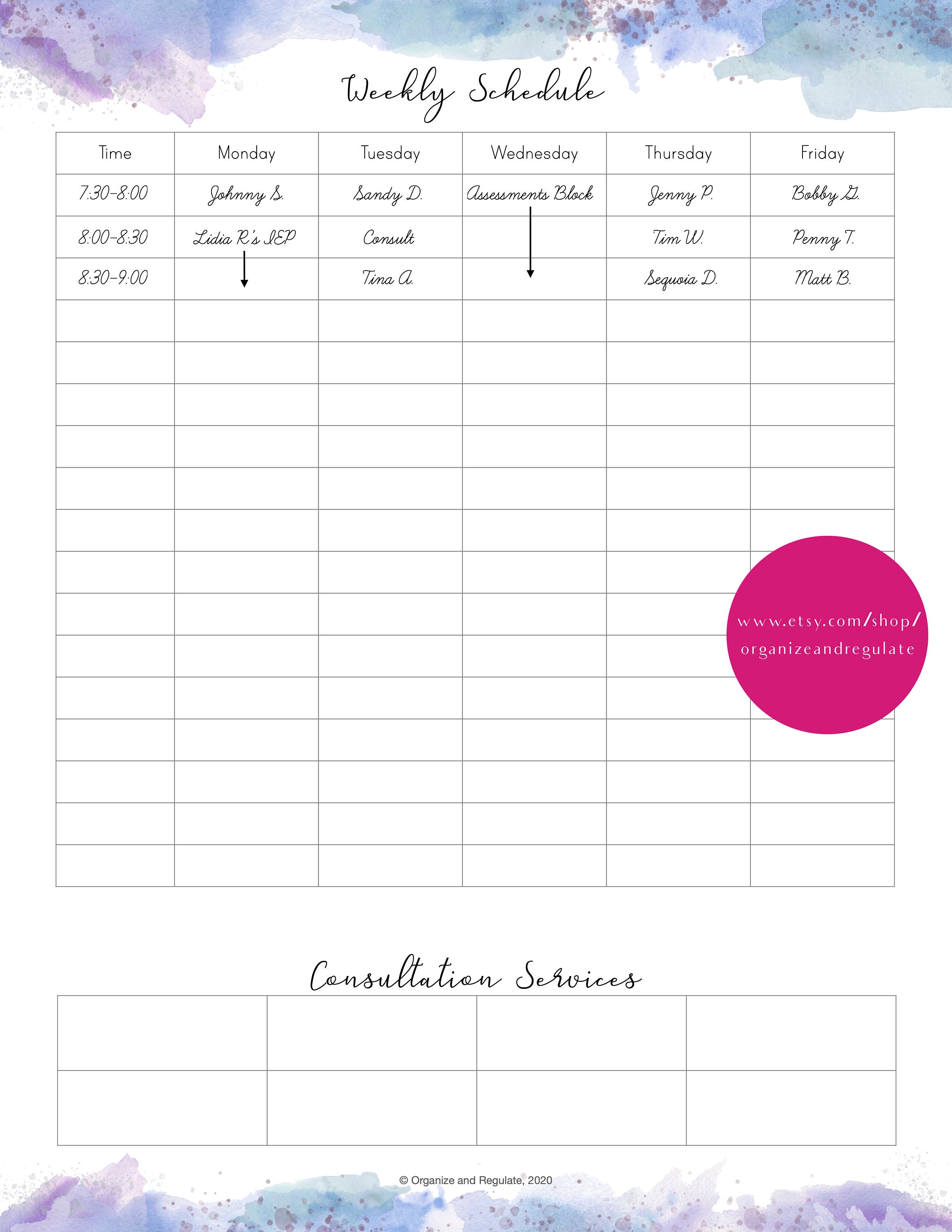 OT Caseload Planner Printable, Occupational Therapy Organizer, OT ...