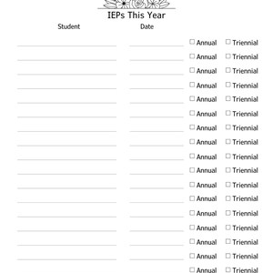 School OT Planner Bundle, Caseload Organization (digital Download) - Etsy