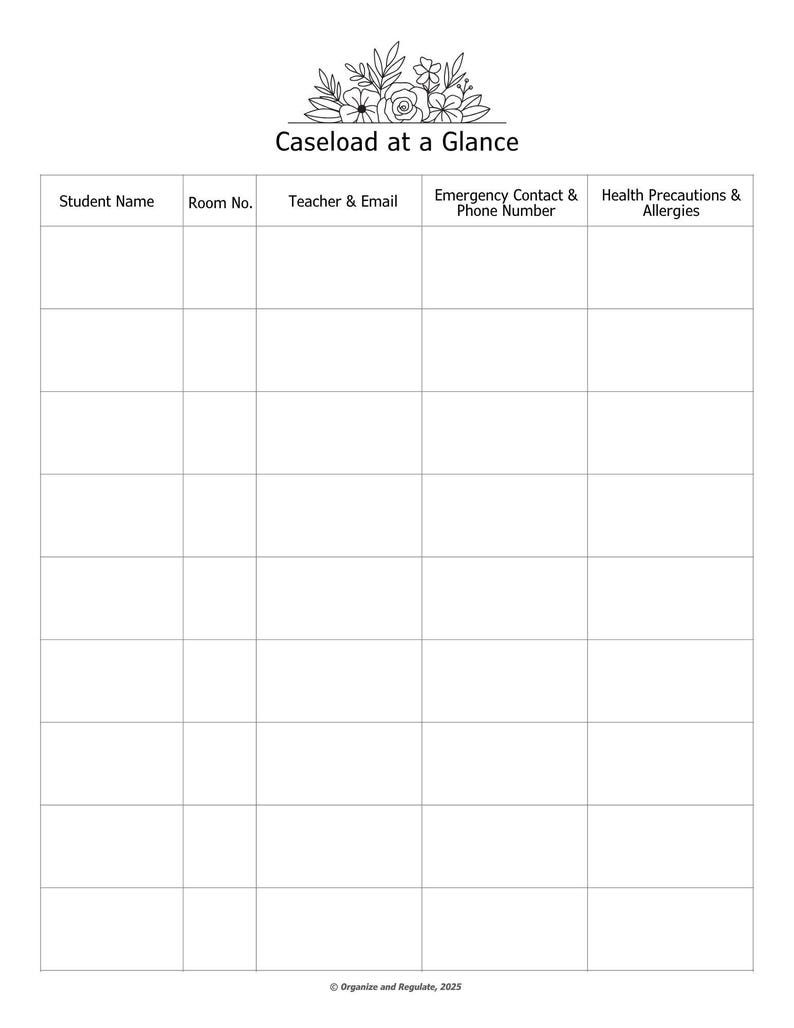 School OT Planner Bundle, Caseload Organization (digital Download) - Etsy