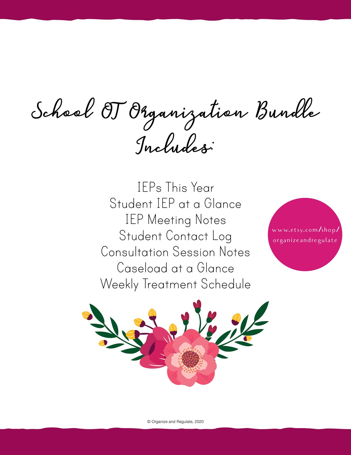OT Caseload Planner Printable, Occupational Therapy Organizer (digital ...
