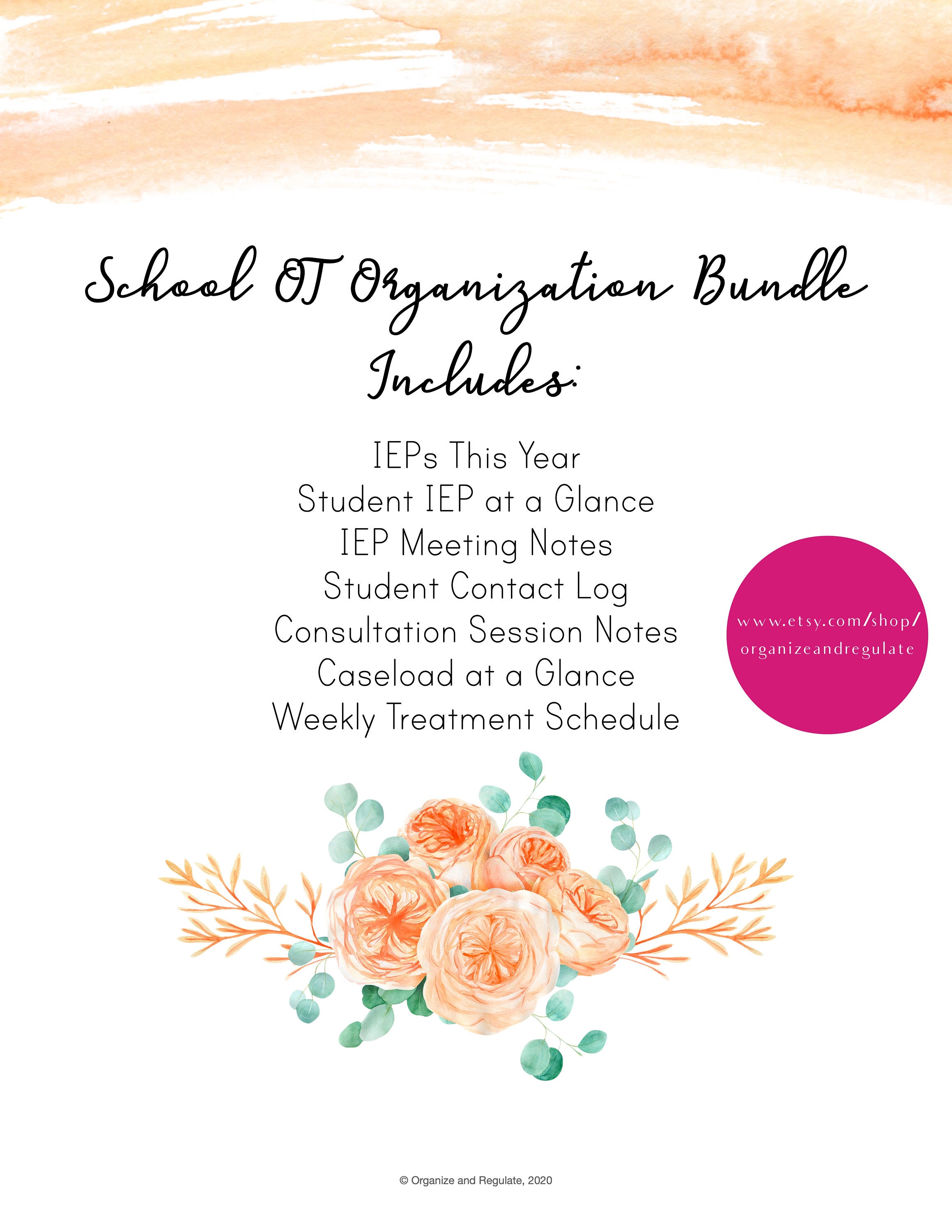 OT Caseload Planner Printable, Occupational Therapy Organizer (digital ...