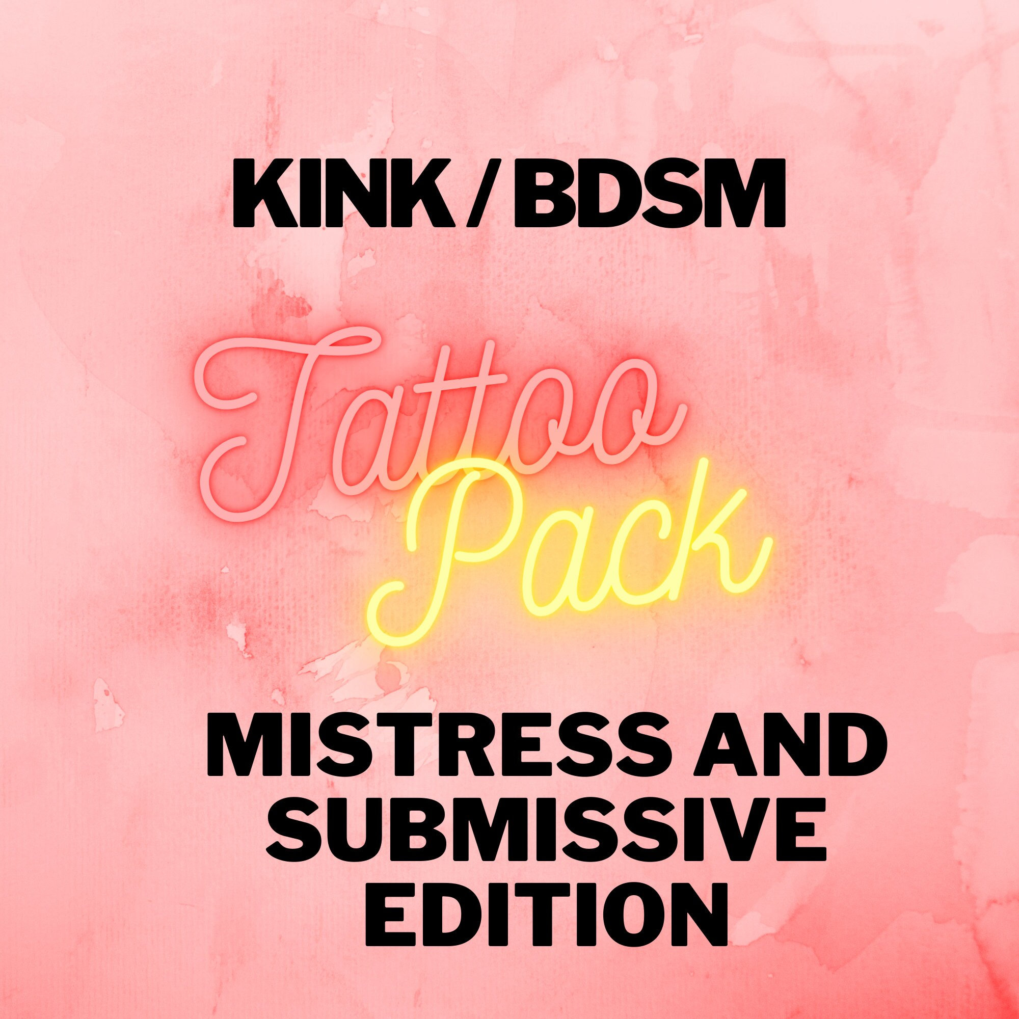 Mistress and Sub Temporary Tattoo Pack Kinky Tattoo for Mistresses Fdom ...