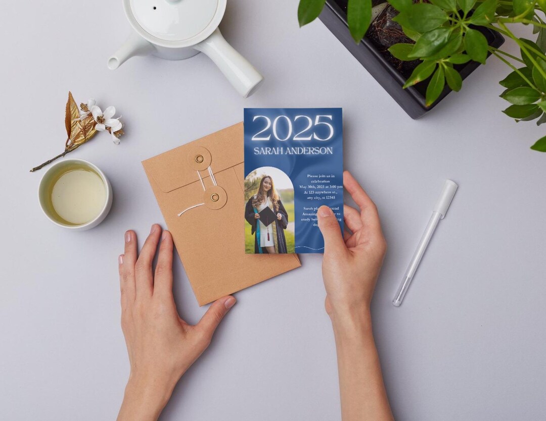 2025 Graduation Invitation Template: Editable Photo Invite (canva Pro ...