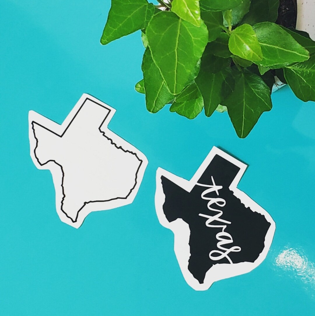 Texas Vinyl Decal Cute Car Sticker Texas State Outline Custom Sticker ...