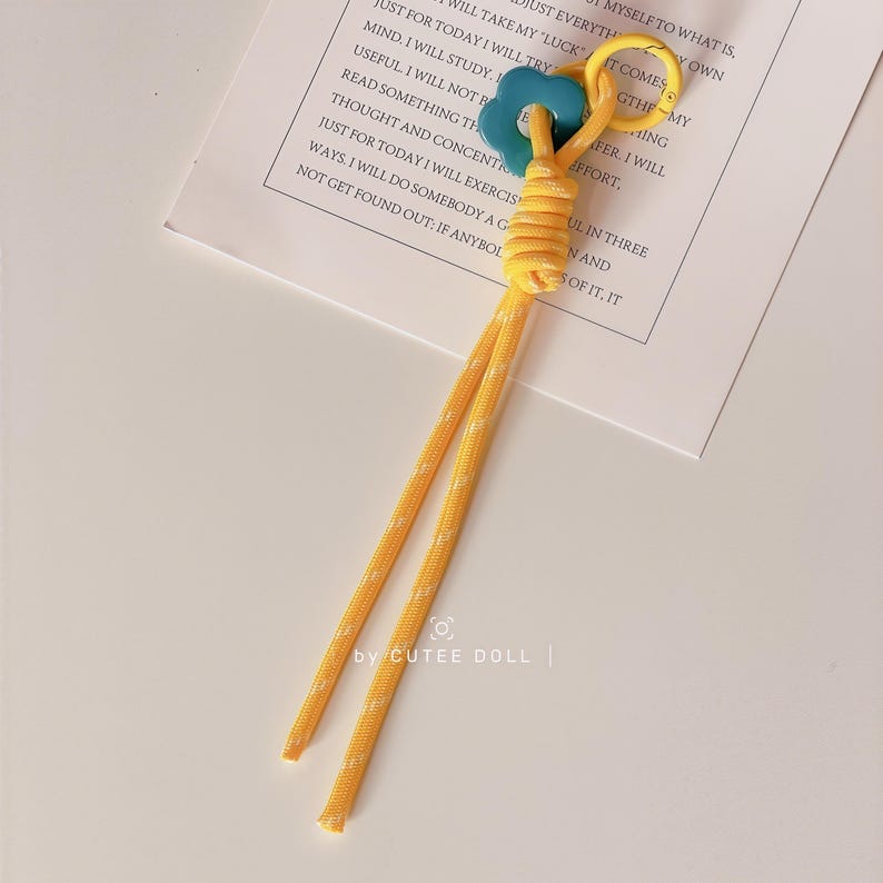 Colorful Paracord Keychains With Flower Charm, Minimalist Style Rope ...