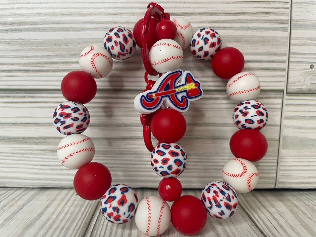 Atlanta Braves Beaded Wristlet With Keychain - Etsy