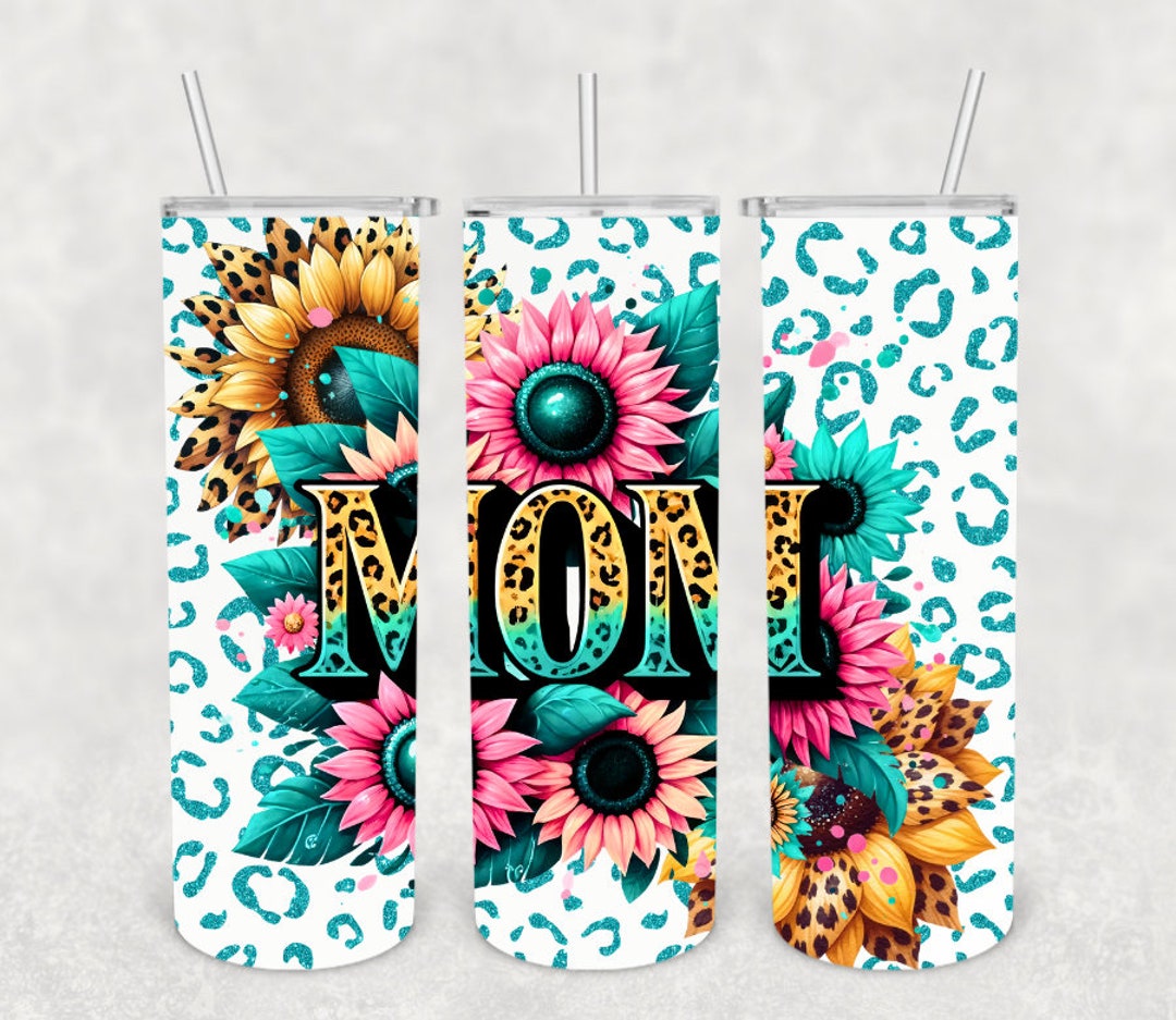 Mom Teal Sunflowers 20oz Skinny Sublimated Tumbler - Etsy