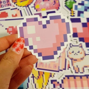 Aesthetic Pixel Art Theme Stickers Random Pack, Waterproof Stickers ...