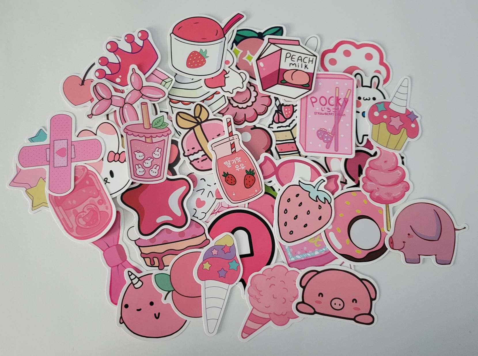 Aesthetic Trendy Pink Random Pack Vinyl Waterproof Stickers | Etsy