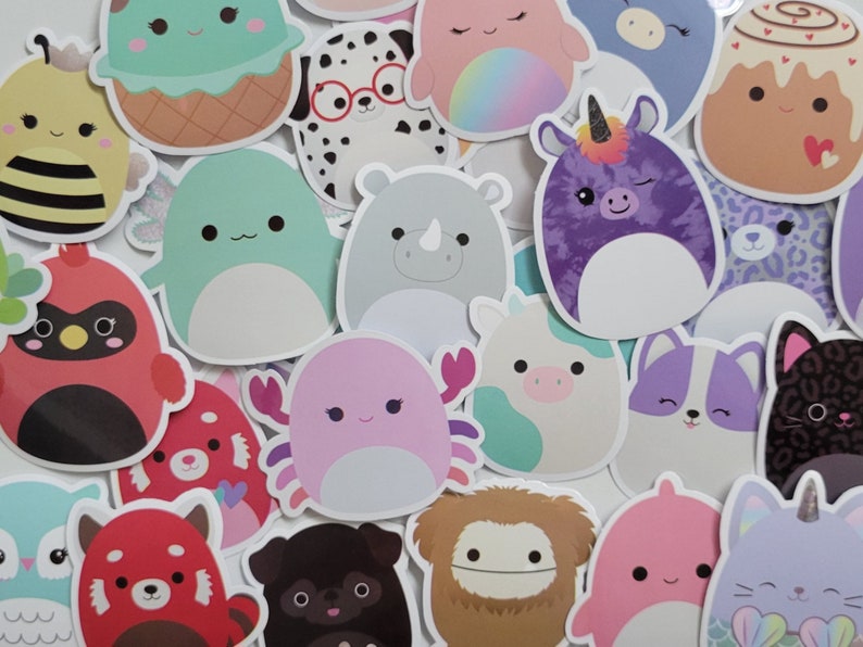 Squishmallow Stickers Cartoon Animal Lover Stickers Random Pack - Etsy