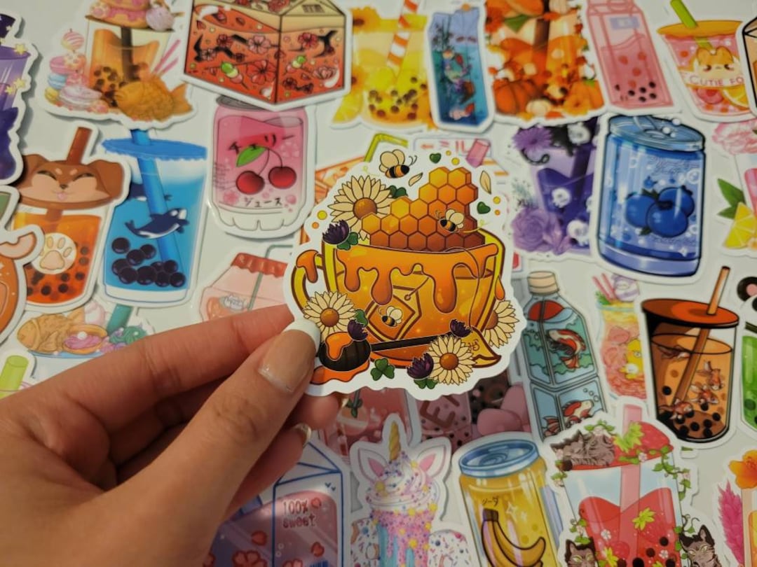 Floral Drink Sticker Japanese & Korean Style Random Pack, Waterproof ...
