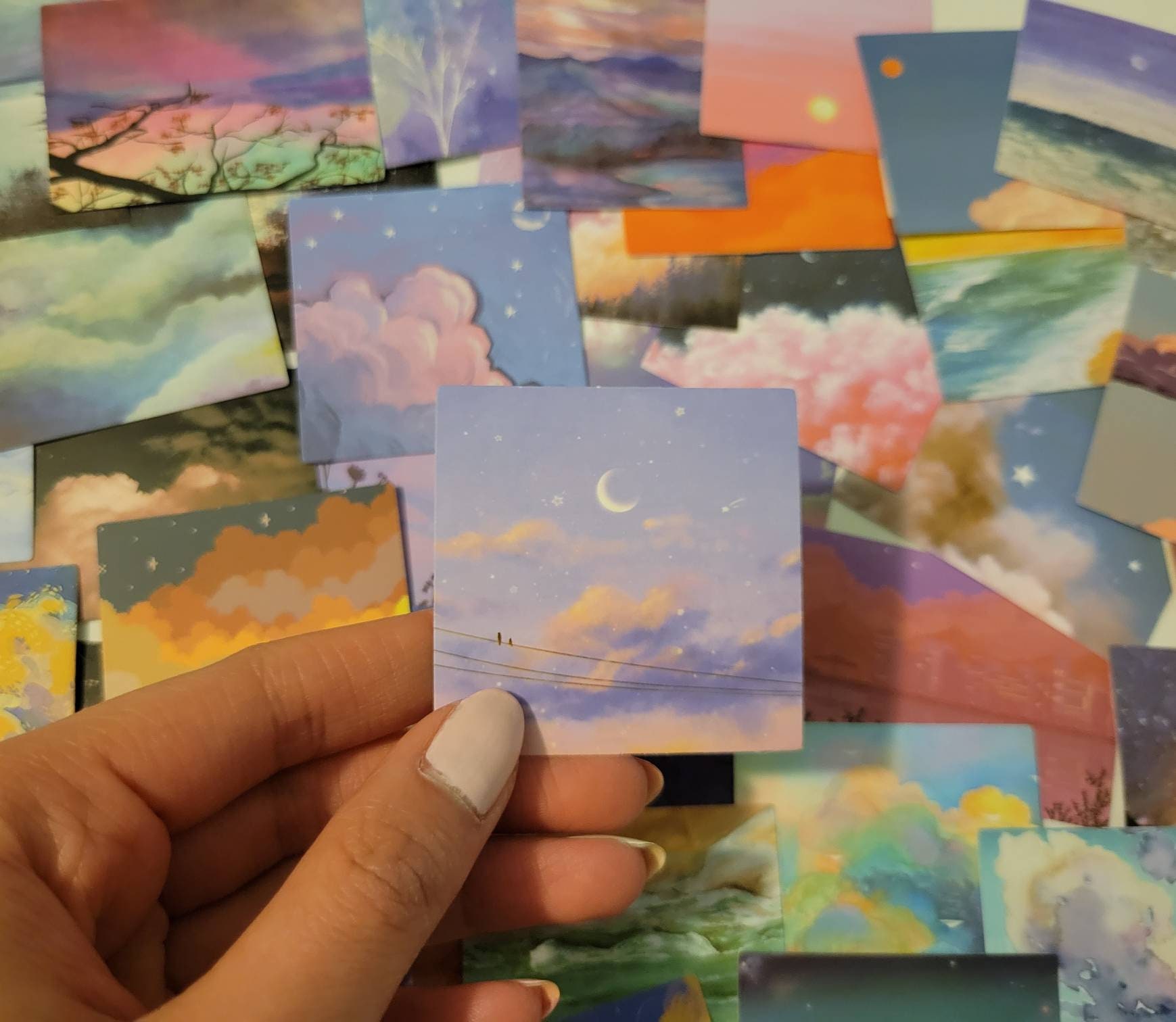 Painting Scenery Stickers Nature Cloud Sky & Star Collage - Etsy