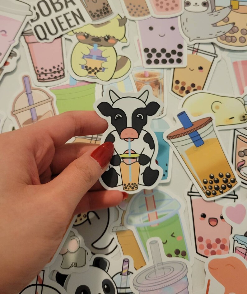 Aesthetic Boba Sticker Random Pack Boba Drinks Waterproof - Etsy