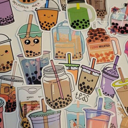 Aesthetic Boba Sticker Random Pack Boba Drinks Waterproof - Etsy