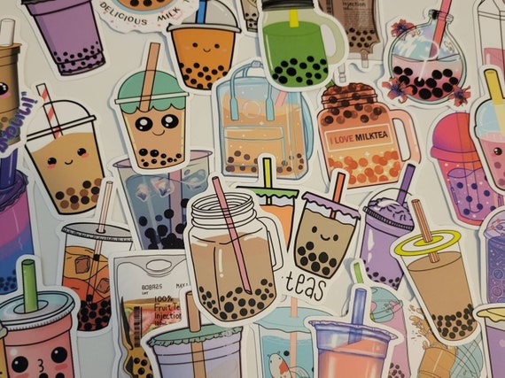 Aesthetic Boba Sticker Random Pack Boba Drinks Waterproof - Etsy