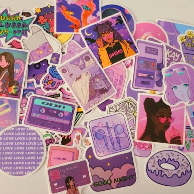 Purple Aesthetic Stickers - Etsy