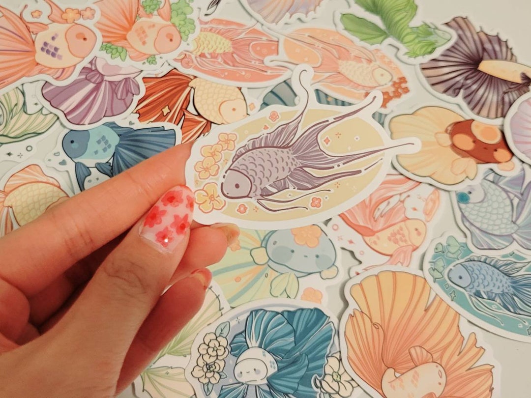 Elegant Cute Fish Style Random Pack Water Bottles Stickers Variety