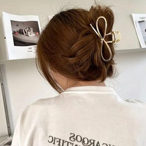 Preppy Gold Bow Claw Clip - Etsy